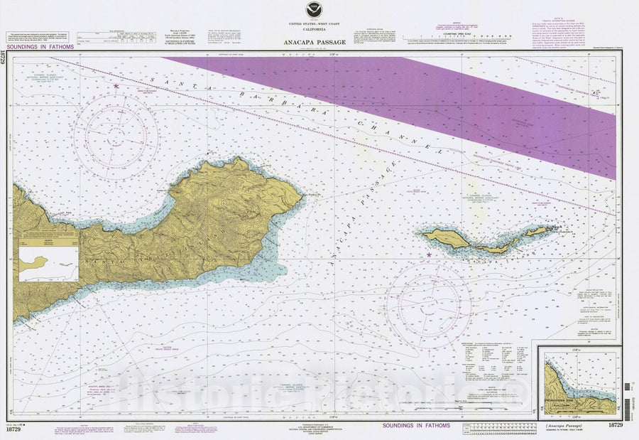 Historic Nautical Map - Anacapa Passage, CA, 1996 NOAA Chart - Vintage ...