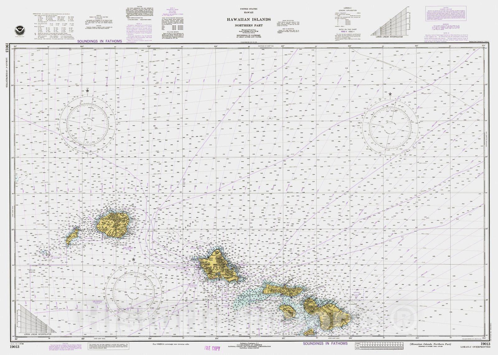 Historic Nautical Map - Hawaiian Islands Northern Part, HI, 1983 NOAA ...