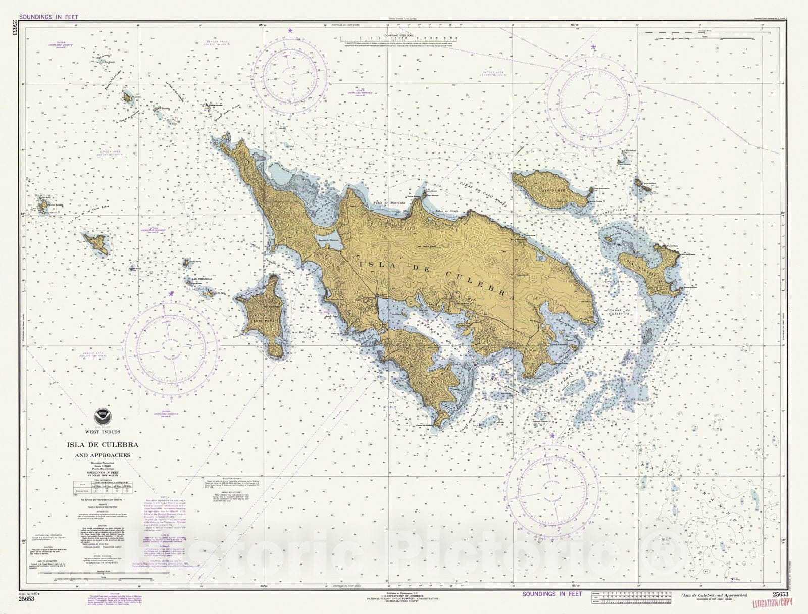 Historic Nautical Map - Isla De Culebra And Approaches, WIN, 1980 NOAA ...
