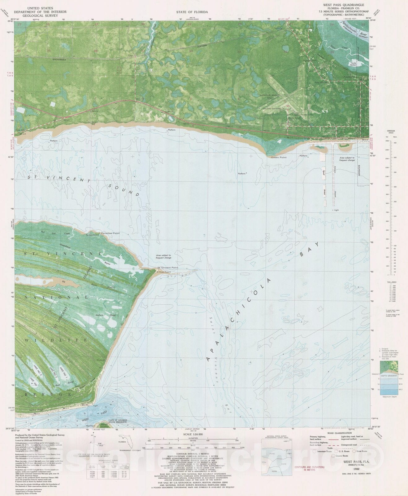 Historic Nautical Map - West Pass, FL, 1982 NOAA Topographic Bathymetr ...