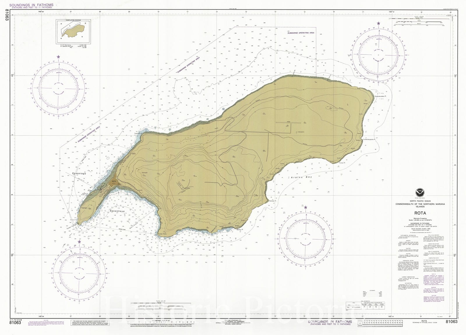 Historic Nautical Map - Rota, MP, 1990 NOAA Chart - Vintage Wall Art ...