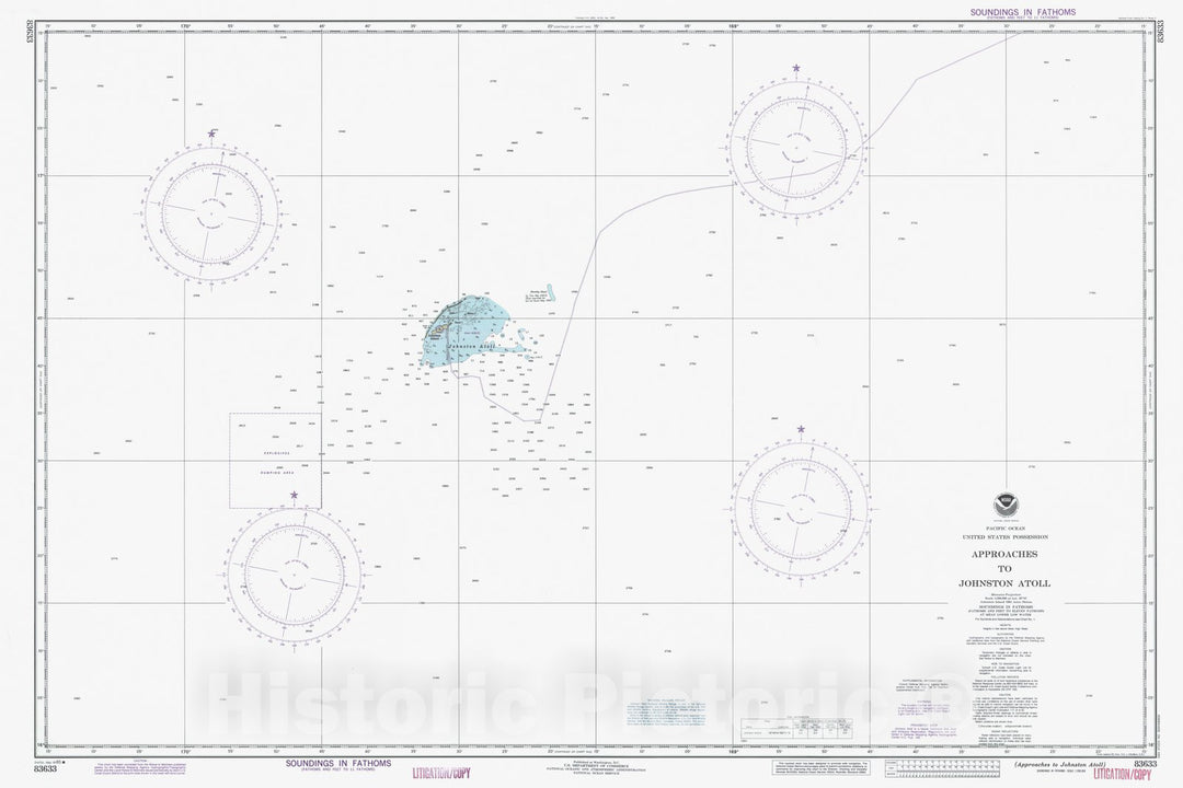 Historic Nautical Map - Approaches To Johnston Atoll, JT, 1985 NOAA Ch ...
