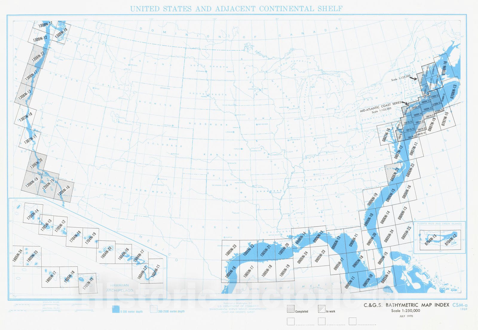 Historic Nautical Map - United States And Adjacent Continental Shelf ...