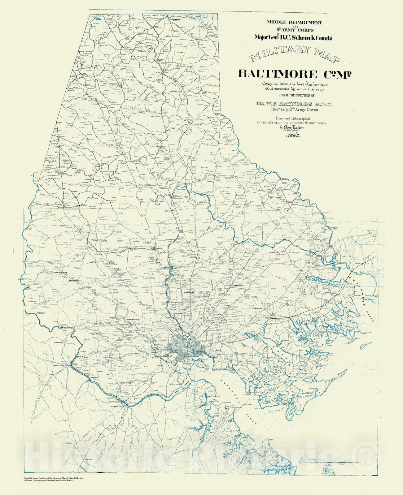 Historic Nautical Map - Military Map Of Baltimore County Md, MD, 1863 ...
