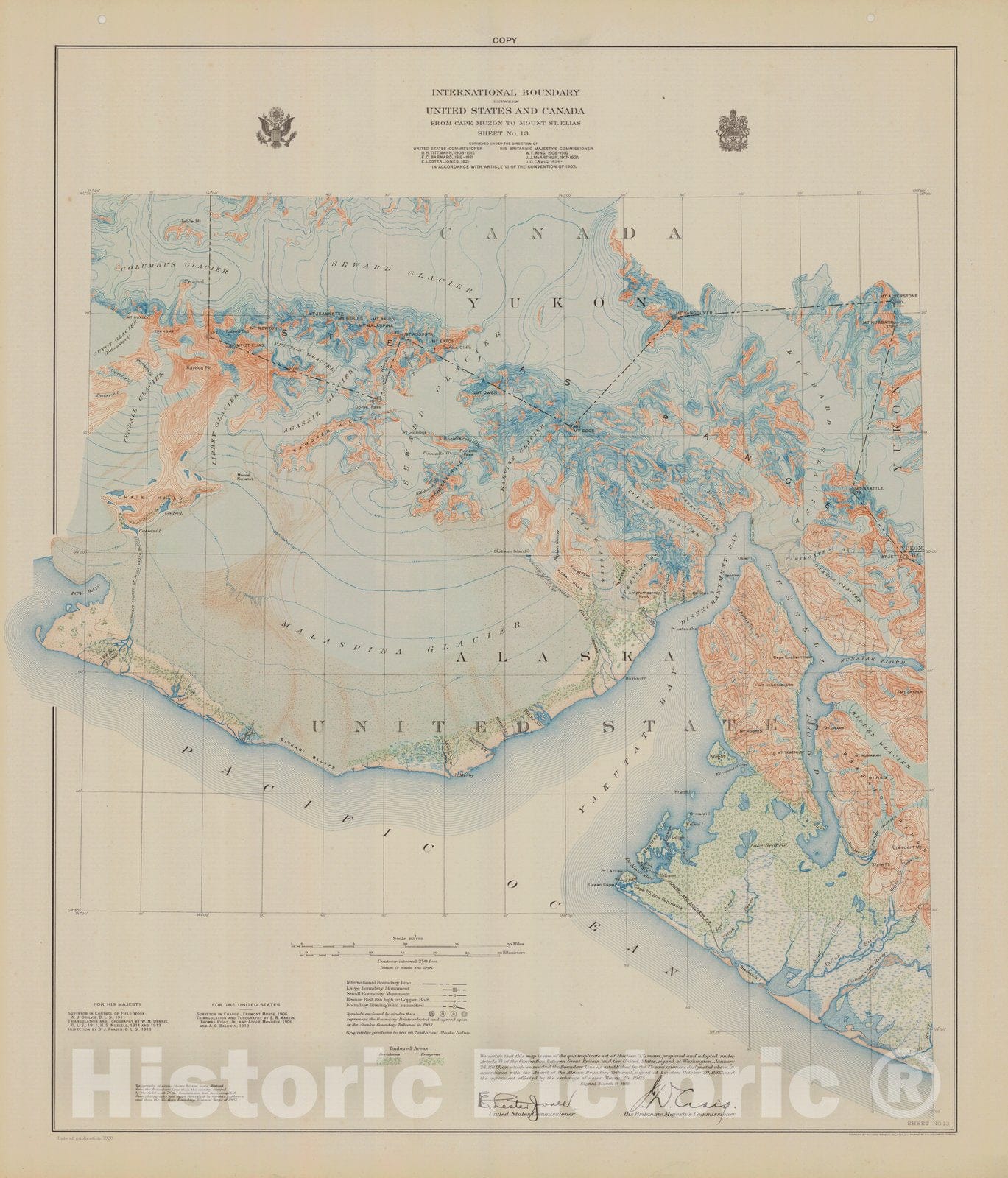 Historic Nautical Map - International Boundary, From Cape Muzon To Mou ...