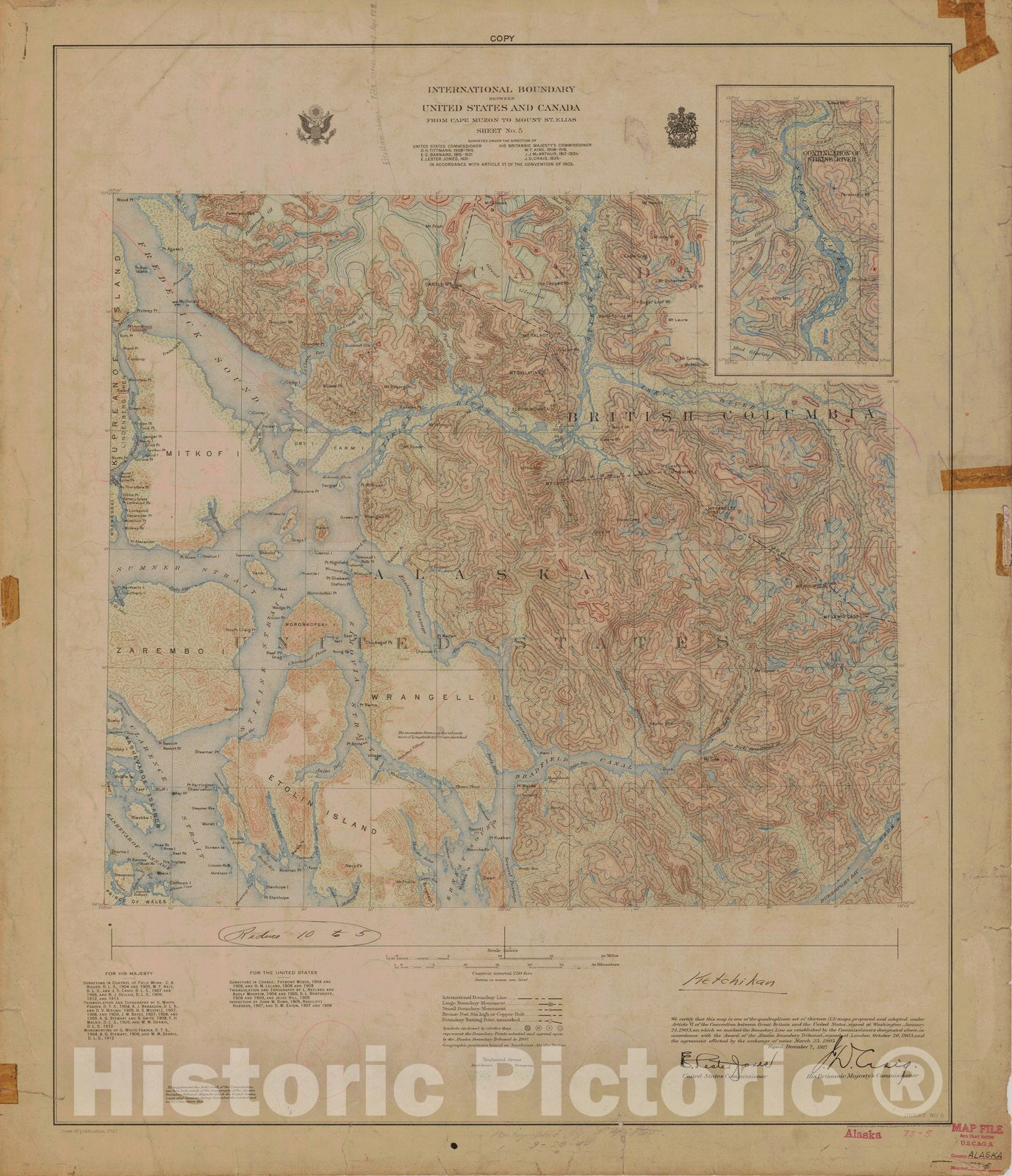 Historic Nautical Map - International Boundary, From Cape Muzon To Mou ...