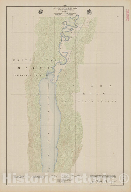 Historic Nautical Map - International Boundary, From The St. Lawrence ...