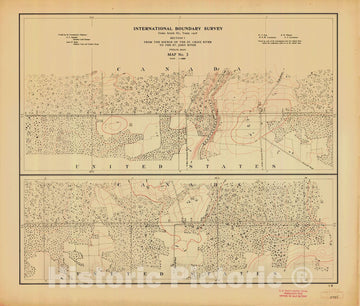 Historic Nautical Map - International Boundary, From The Source Of The ...