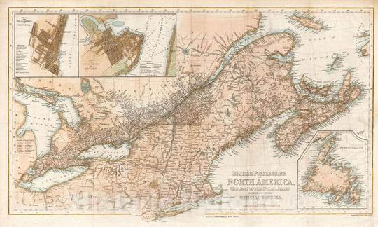 Historic Map : United States & Canada 1852 , Vintage Wall Art ...