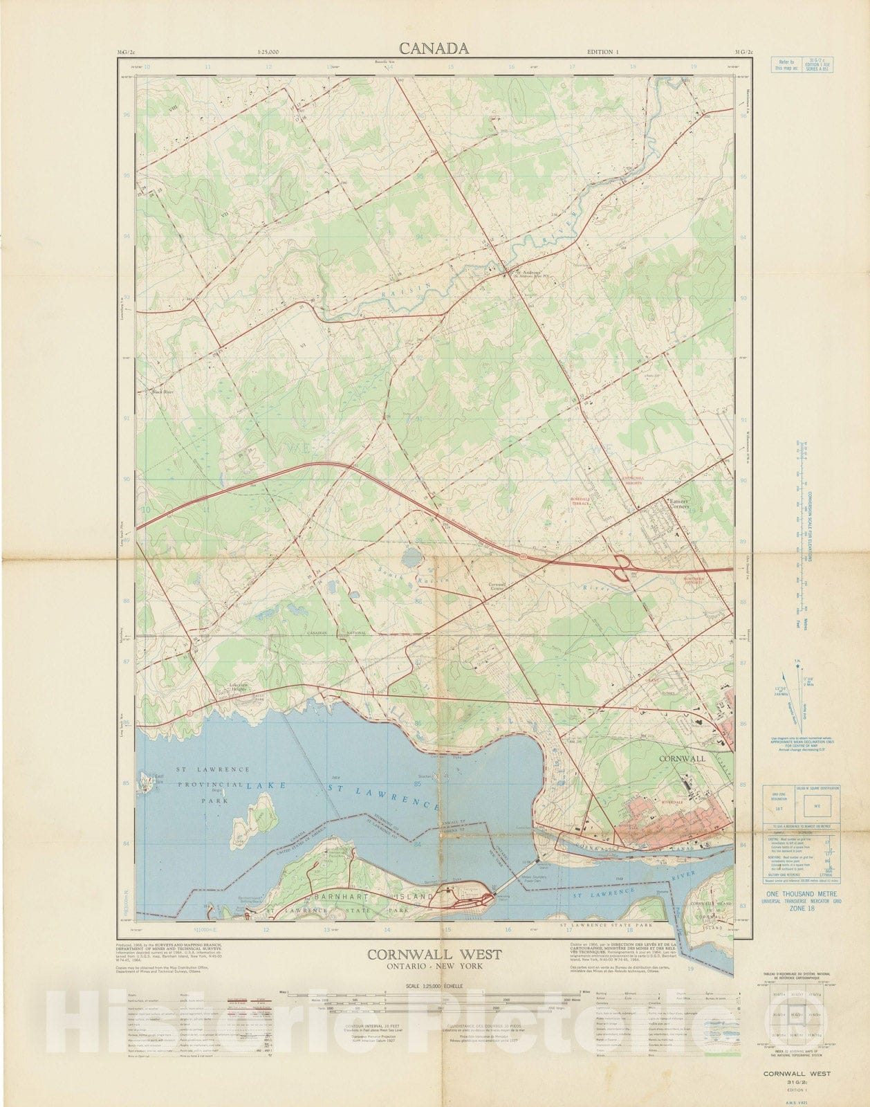 Historic Map : Cornwall 1964 Topographic Map , Vintage Wall Art ...