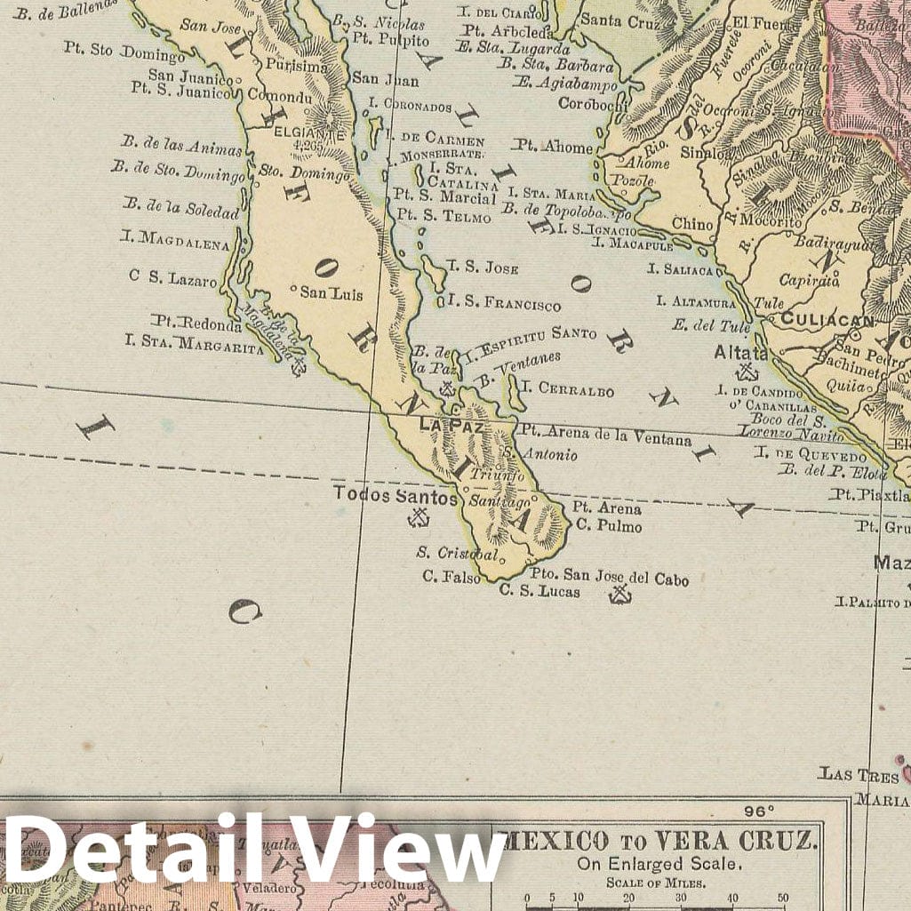Historic Map : Mexico 1900 , Universal Atlas World , v2, Vintage Wall ...