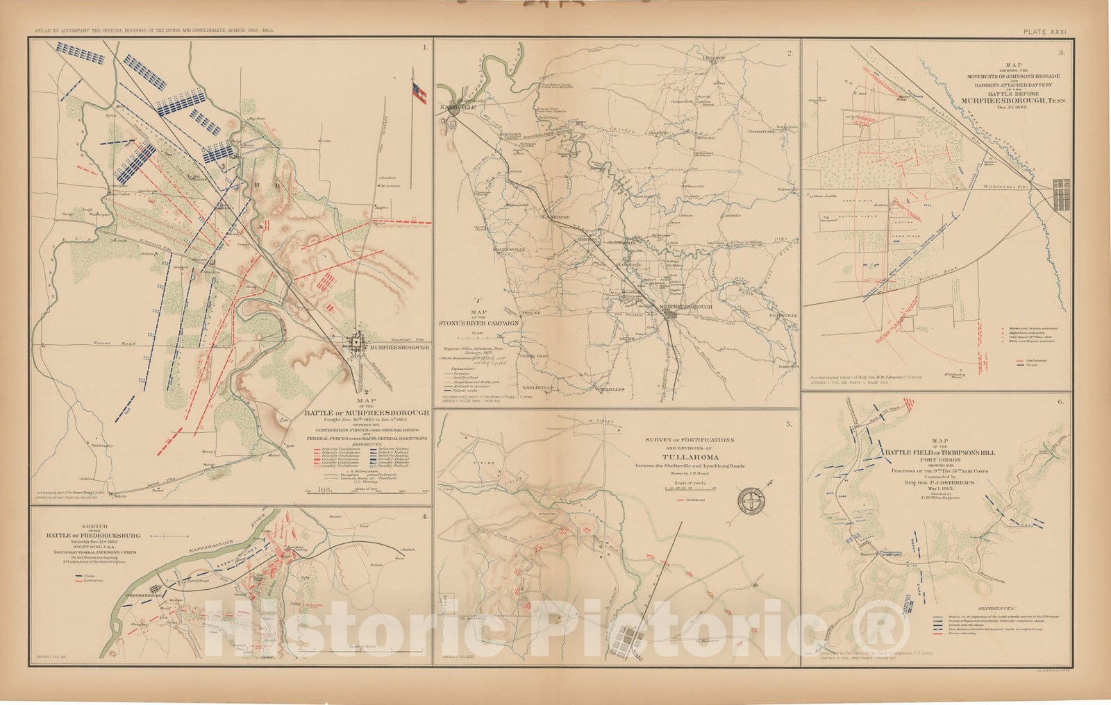Historic Map : Civil War Atlas of the Union and Confederate Armies, Ba ...