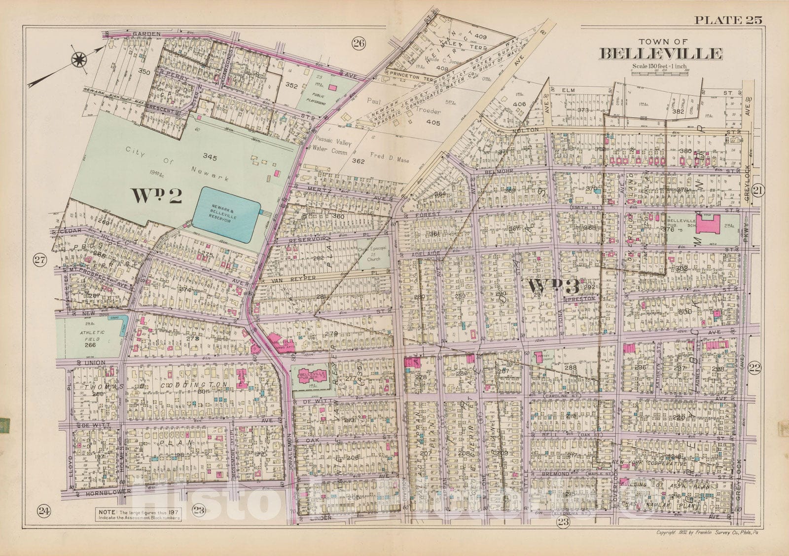 Historic Map : Atlas of Bloomfield, Belleville and Nutley; Essex Count ...