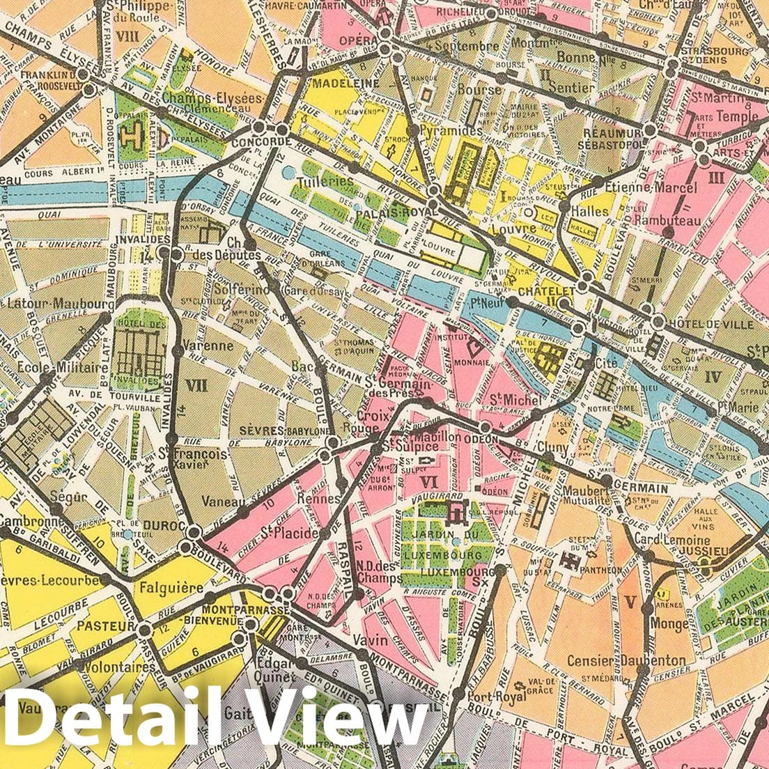 Historic Map : Europe, Paris 1950 , Vintage Wall Art - Historic Pictoric