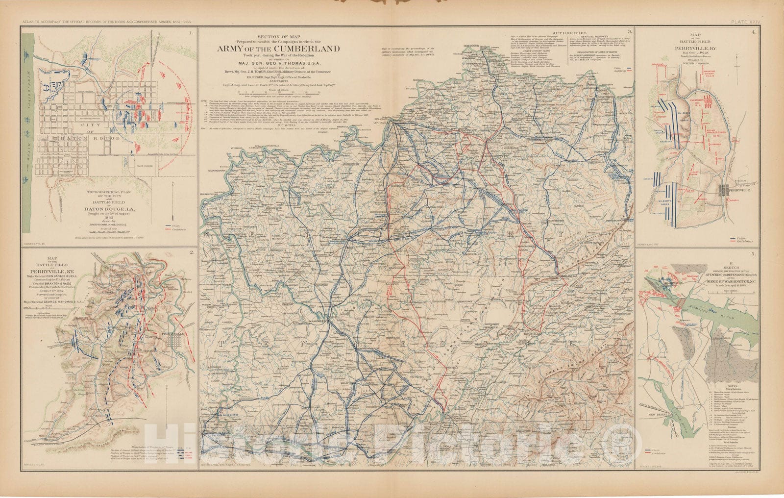 Historic Map : Civil War Atlas of the Union and Confederate Armies, Ba ...