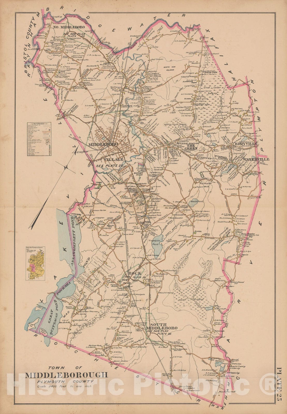 Historic Map : MA, Middleborough 1903 Plate 025 , New Topographical At ...