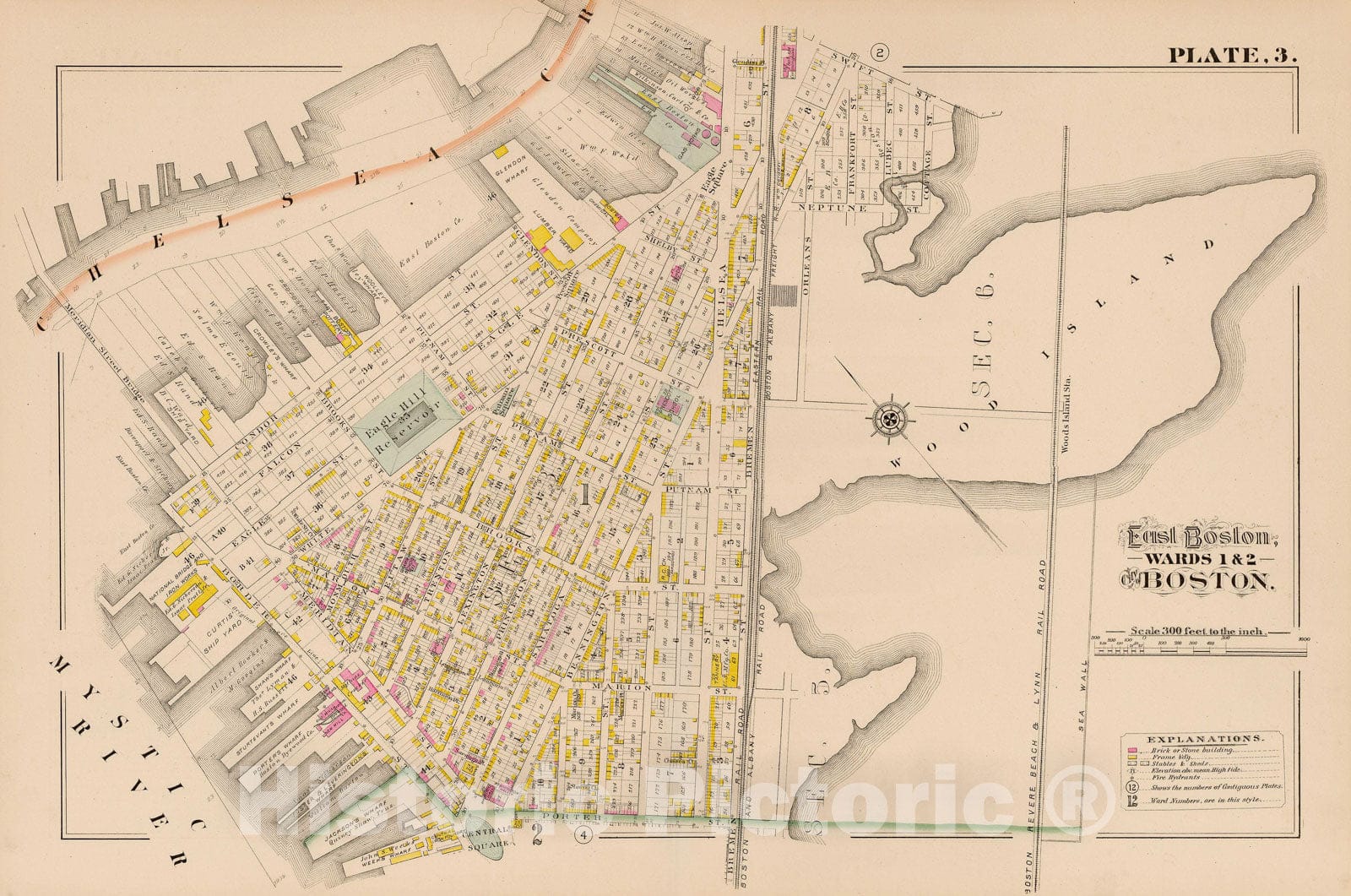 Historic Map : City Atlas of Boston, Massachusetts, East Boston 1882 P ...