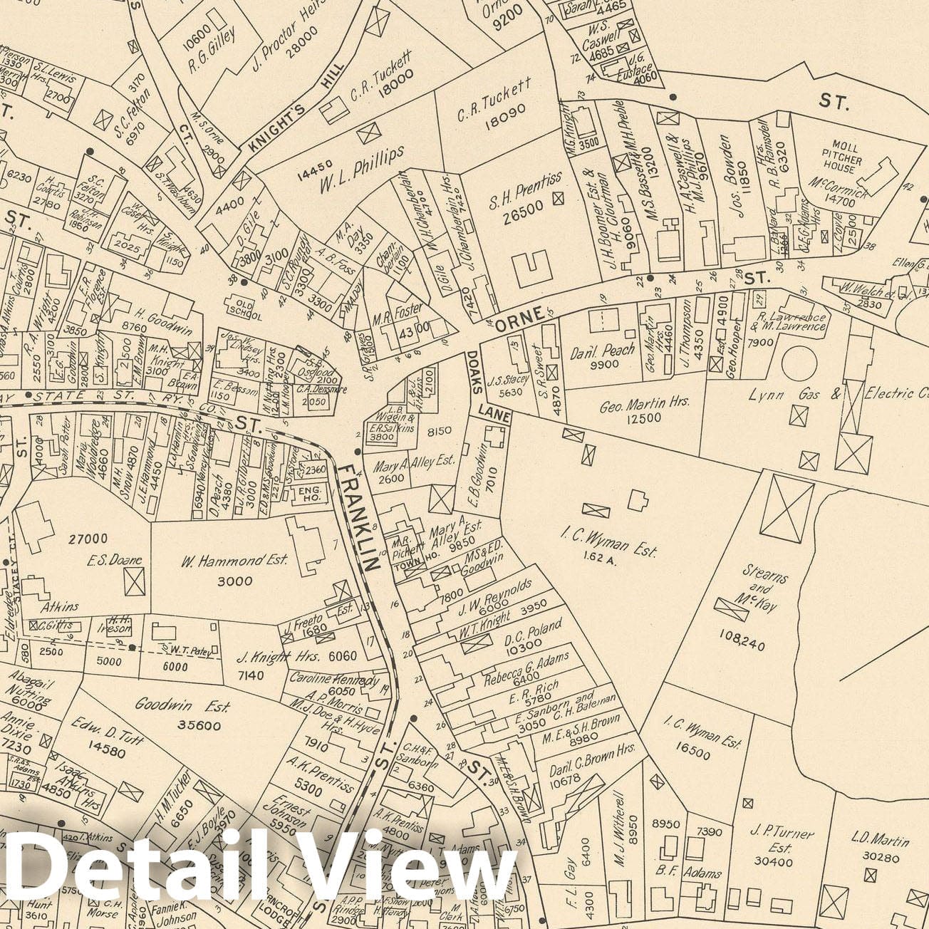 Historic Map : Atlas of Marblehead, Marblehead 1910 Plate 001 , Vintag ...