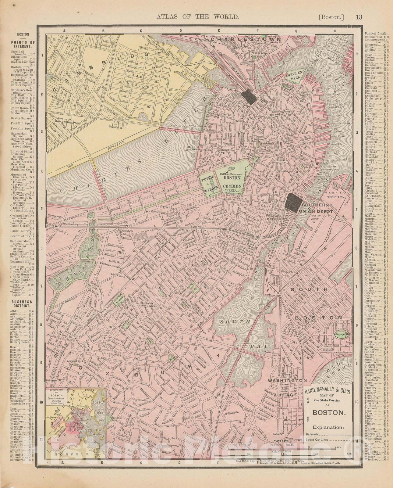 Historic Map : Boston 1900 , Universal Atlas World , Vintage Wall Art ...