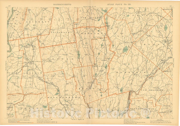 Historic Map : Atlas of Massachusetts, Amherst & Enfield & Greenwich ...