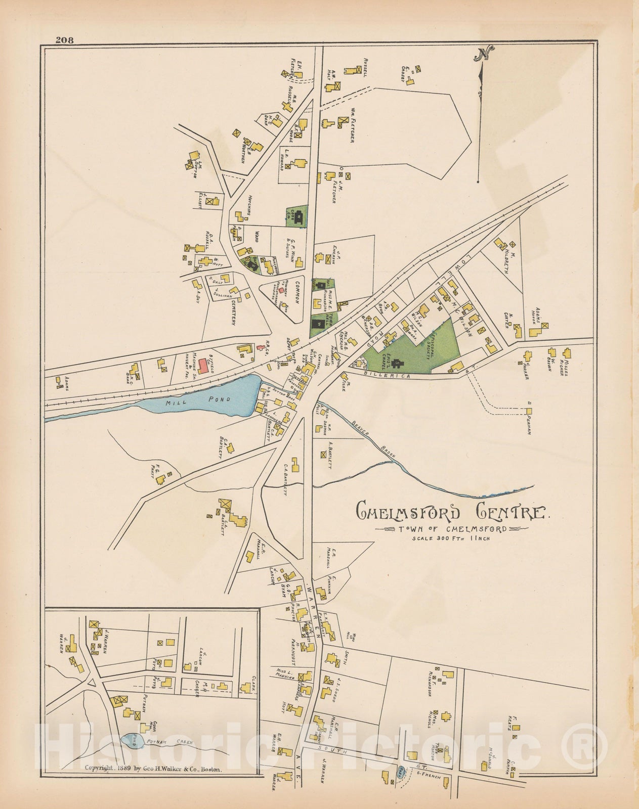 Historic Map : Atlas of Middlesex County, Massachusetts, Chelmsford 18 ...