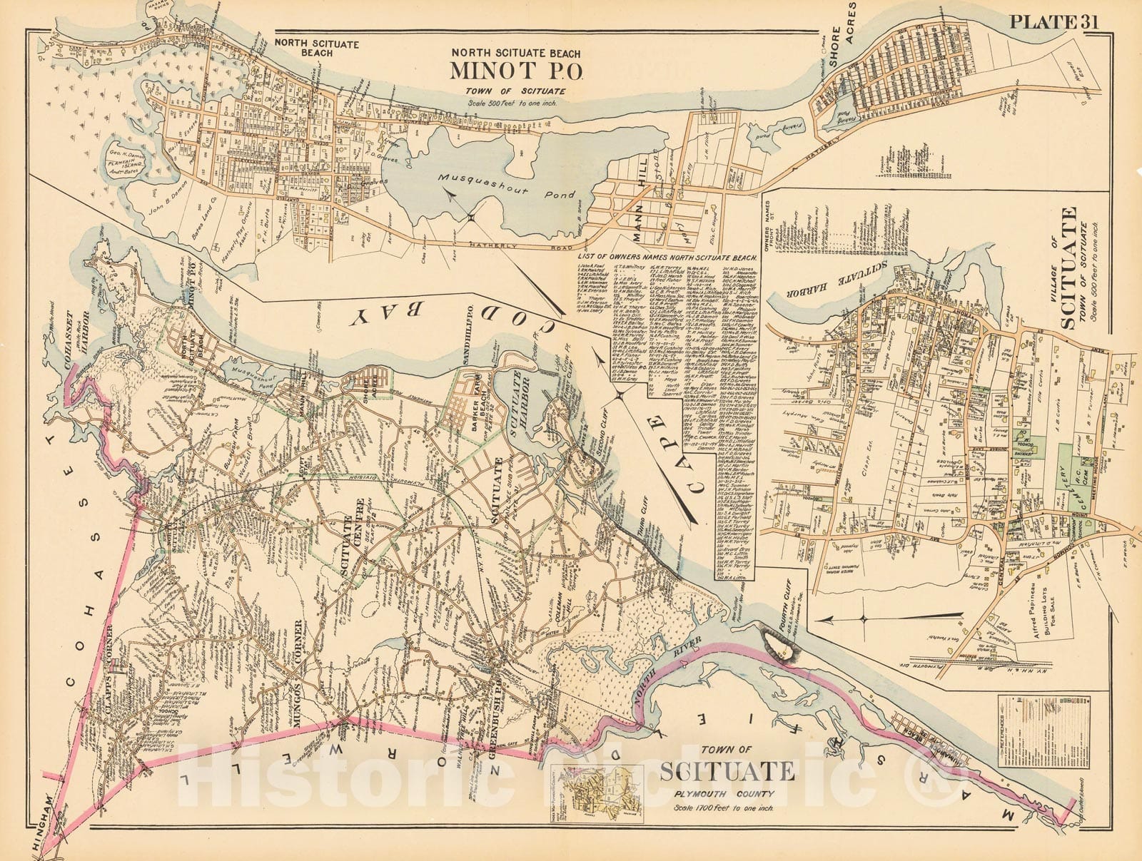 Historic Map : MA, Scituate 1903 Plate 031 , New Topographical Atlas o ...