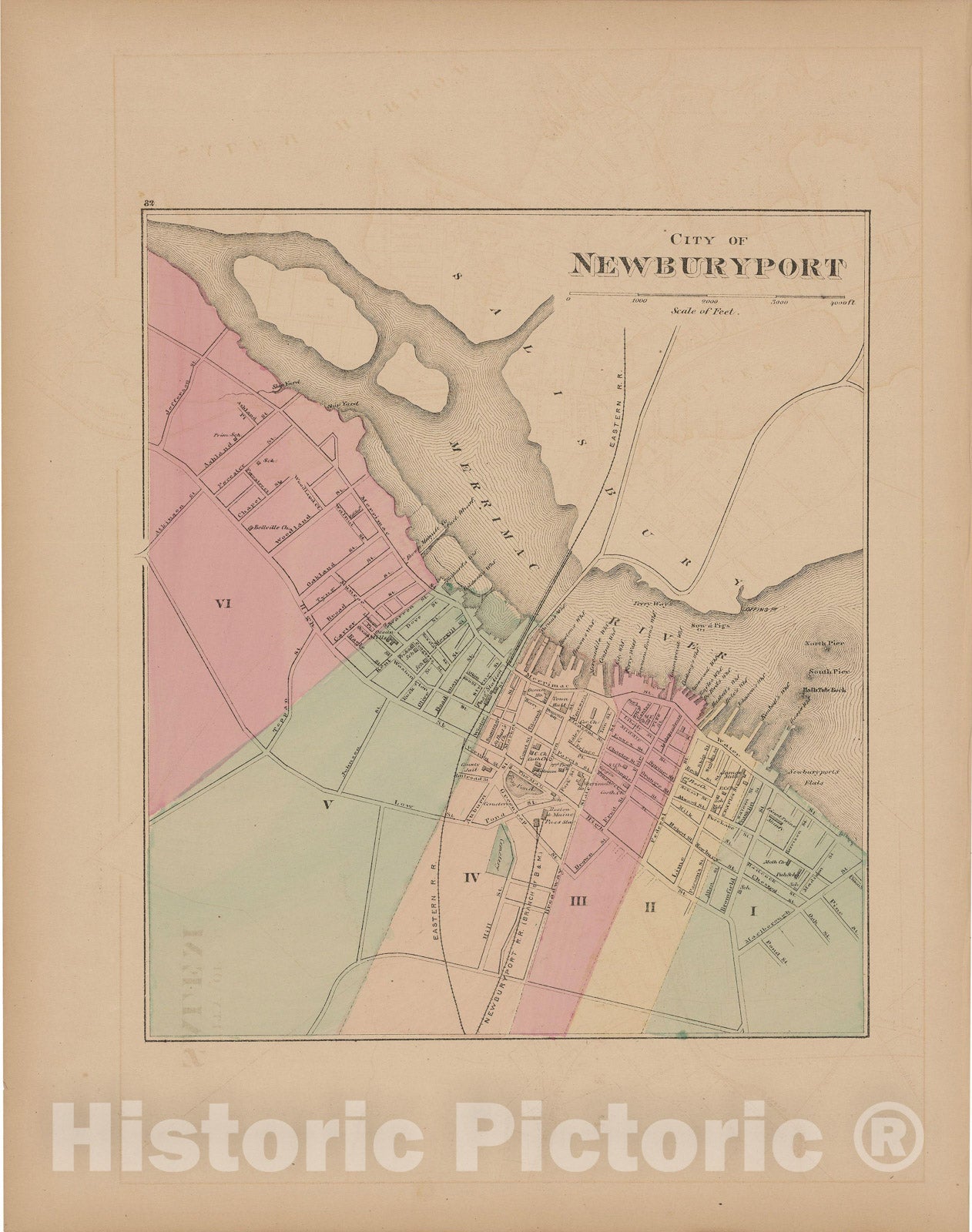 Historic Map : Official Topographical Atlas of Massachusetts, Newburyp ...