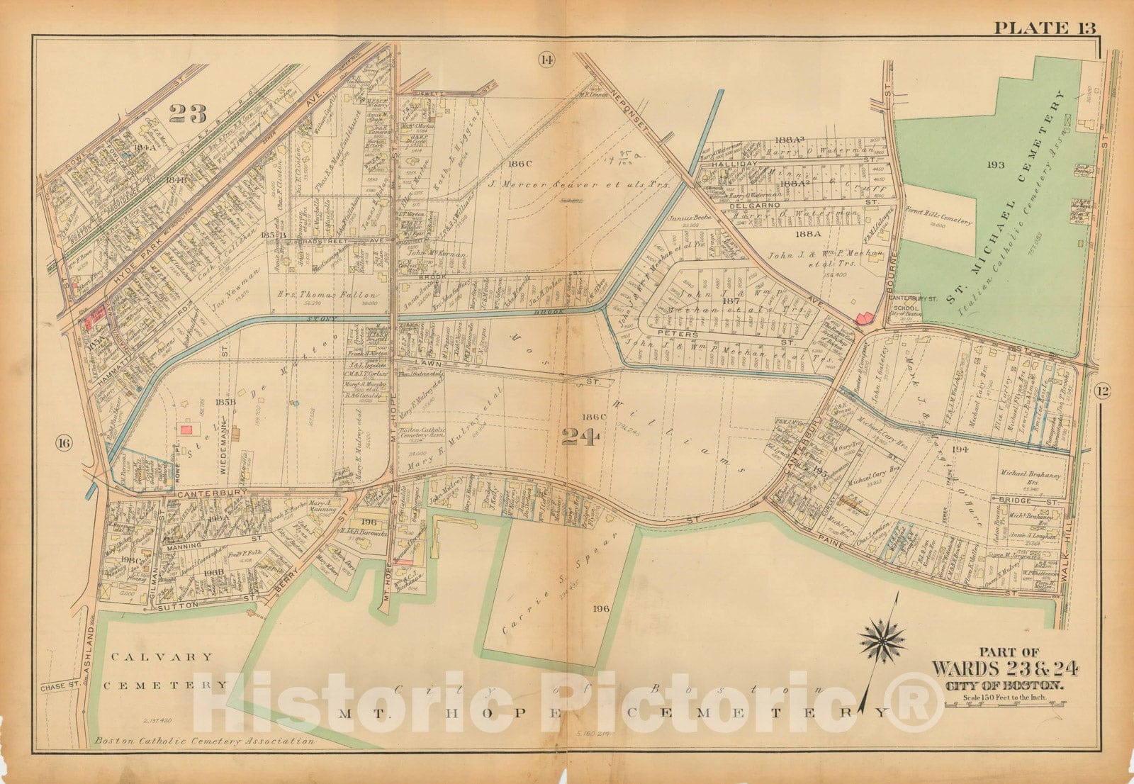 Historic Map : Atlas City of Boston, West Roxbury, Roslindale 1924 Pla ...