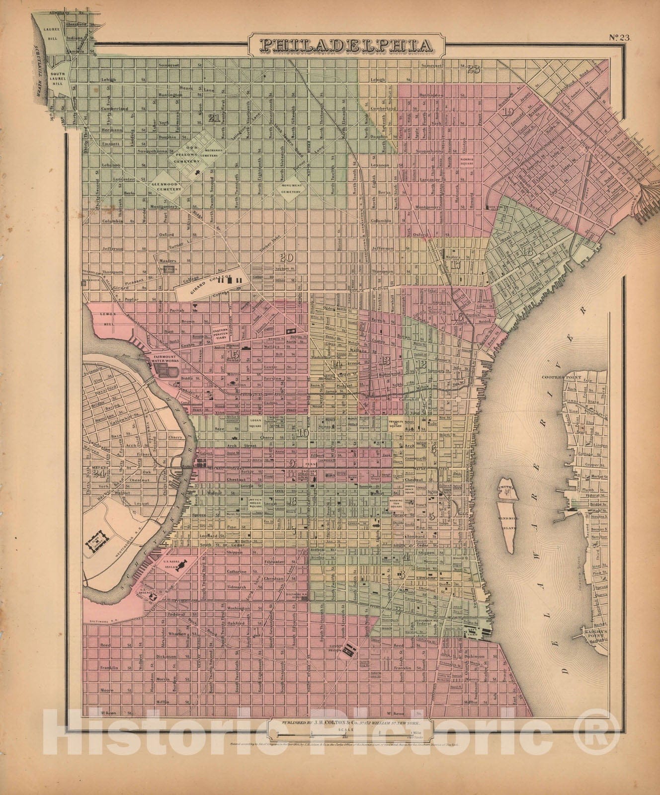 Historic Map : General Atlas (Of The World), Philadelphia 1857 , Vinta ...