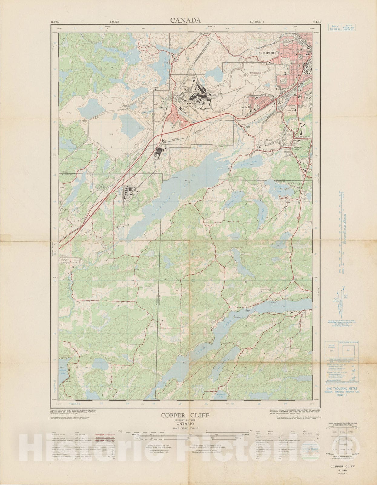Historic Map : Canada National Topographic System, Copper Cliff 1965 ...