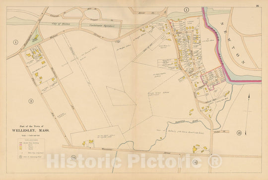 Historic Map : Atlas of Wellesley, Wellesley 1897 Plate 016 , Vintage ...