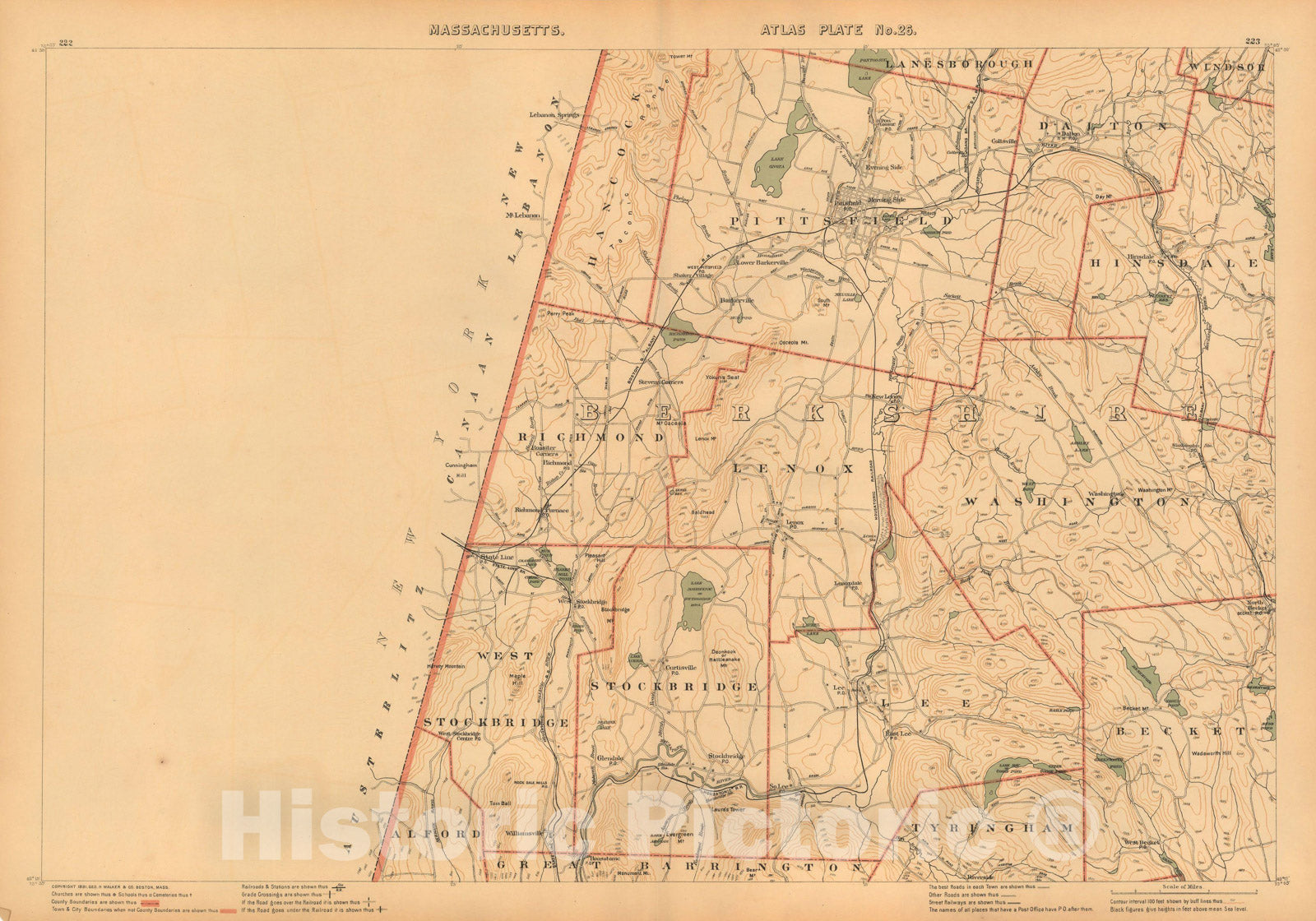 Historic Map : Atlas of Massachusetts, Becket & Lee & Lenox & Pittsfie ...