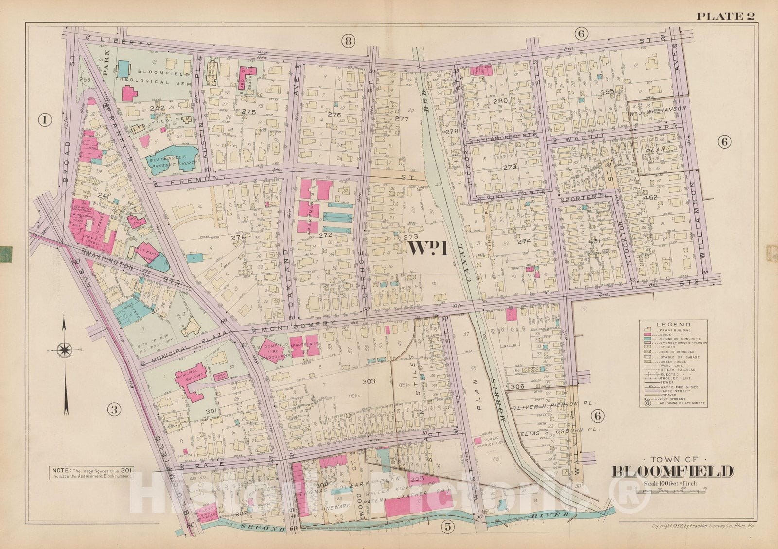 Historic Map : Atlas of Bloomfield, Belleville and Nutley; Essex Count ...