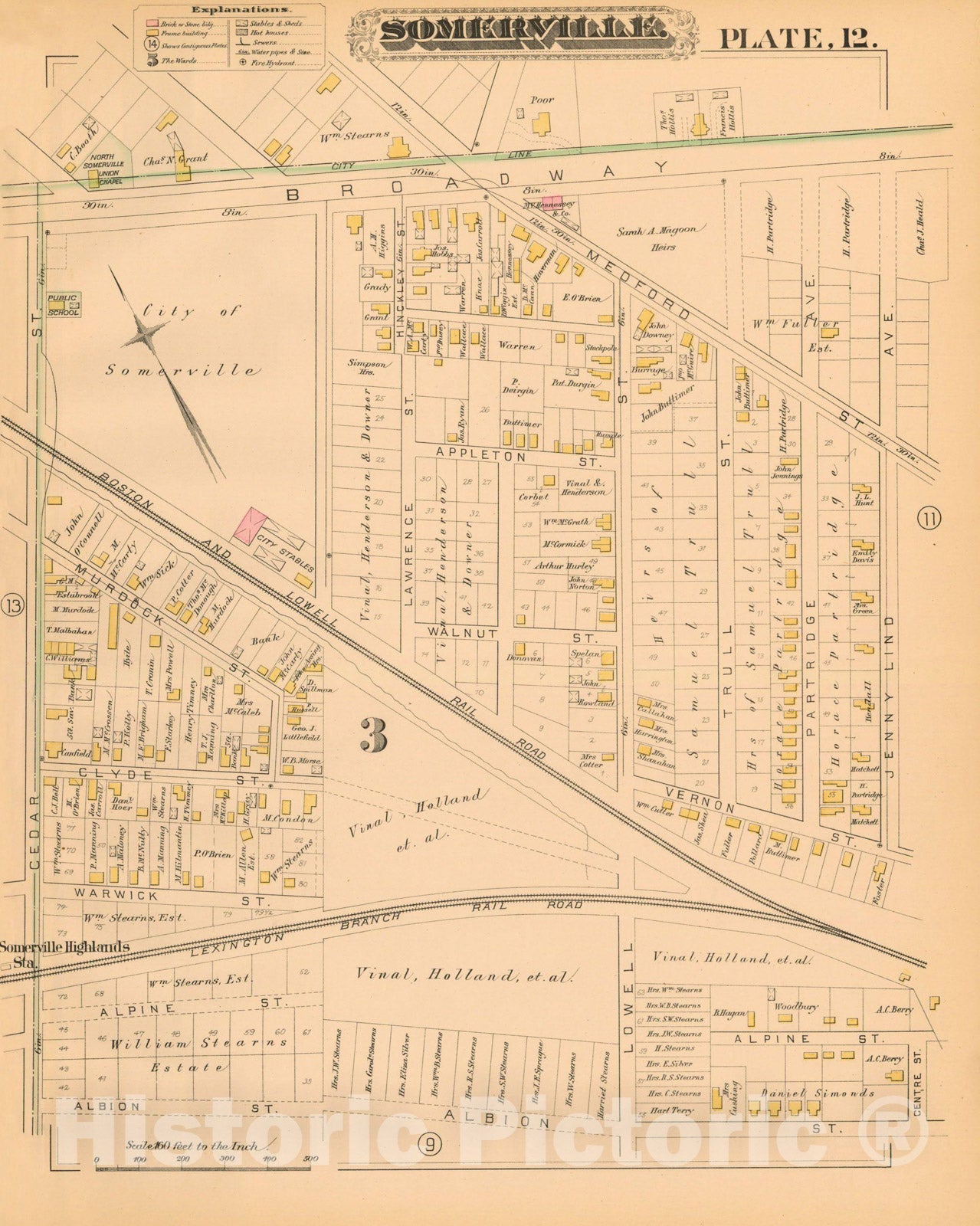 Historic Map : Atlas of Somerville Massachusetts, Somerville 1884 Plat ...