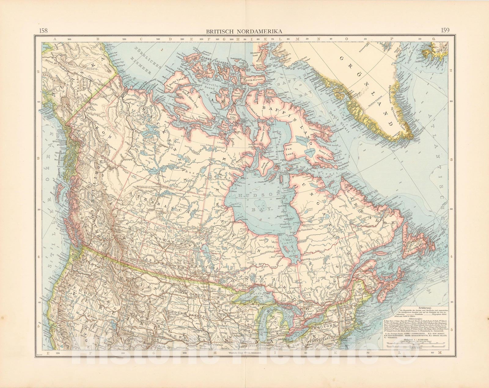 Historic Map : North America 1899 , Andrees Allgemeiner Handatlas , v2 ...