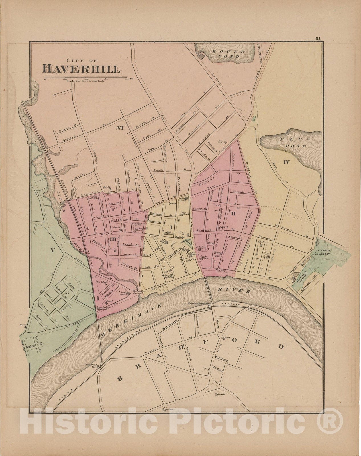 Historic Map : Official Topographical Atlas of Massachusetts, Haverhil ...