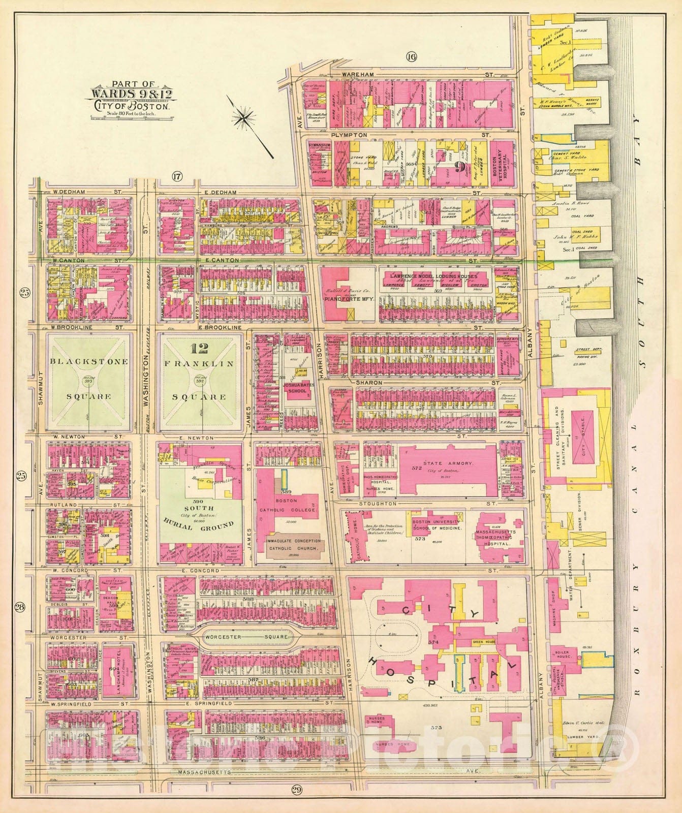 Historic Map : Atlas of Boston Proper, 1902 Custom , v2, Vintage Wall ...