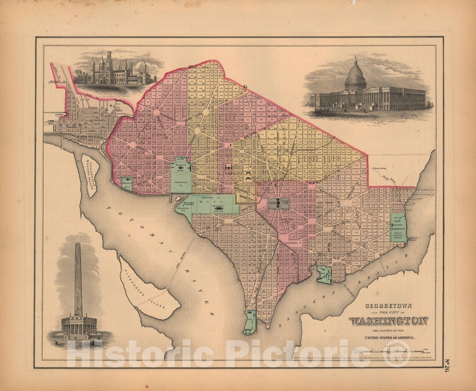 Historic Map : General Atlas (Of The World), Washington 1857 , Vintage ...