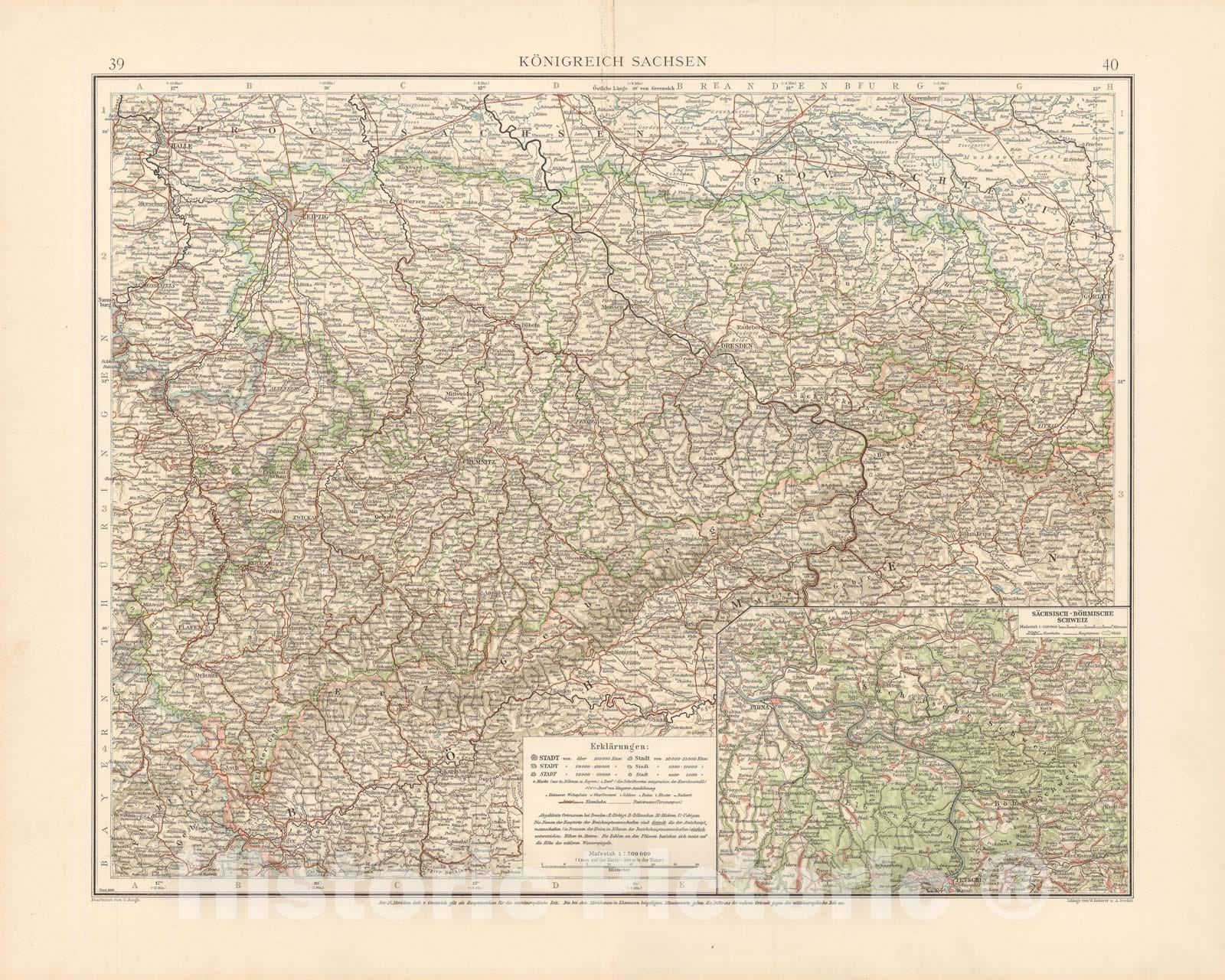 Historic Map : Germany 1899 , Andrees Allgemeiner Handatlas , v10, Vin ...