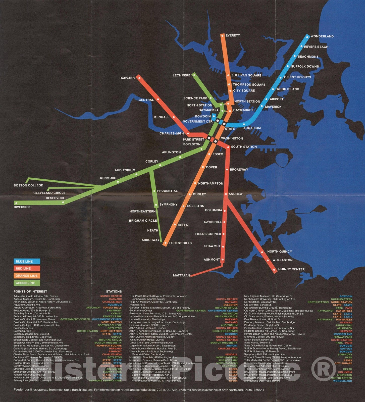 Historic Map : Greater Boston Transit Maps, Rapid Transit Lines "Black ...