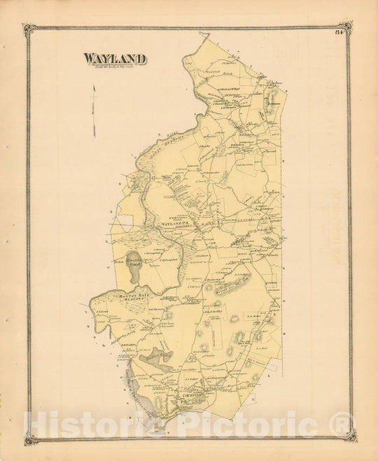 Historic Map : County Atlas of Middlesex Massachusetts, Wayland 1875 ...