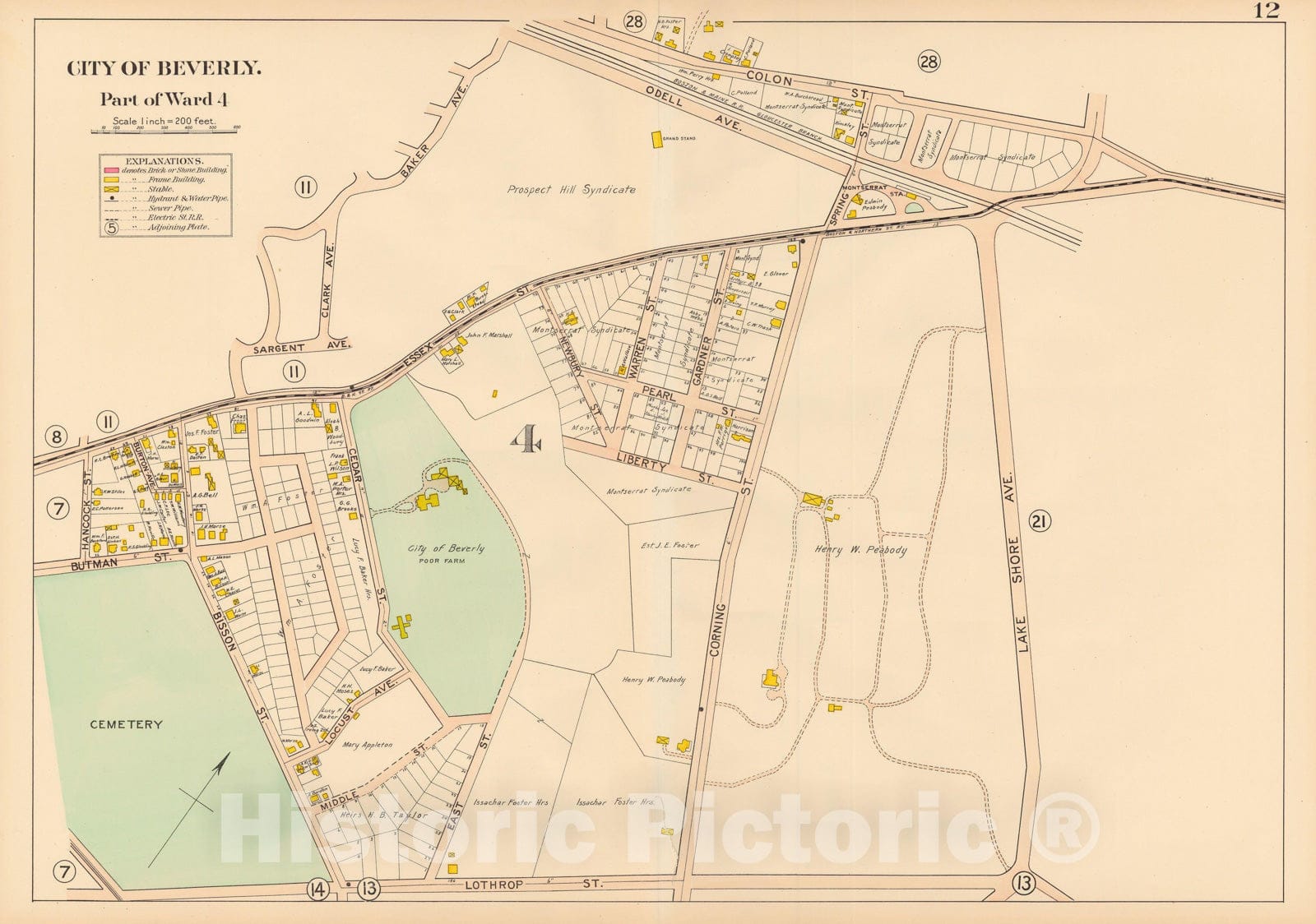 Historic Map : Beverly 1907 Plate 012 , Atlas City of Beverly , Vintag ...