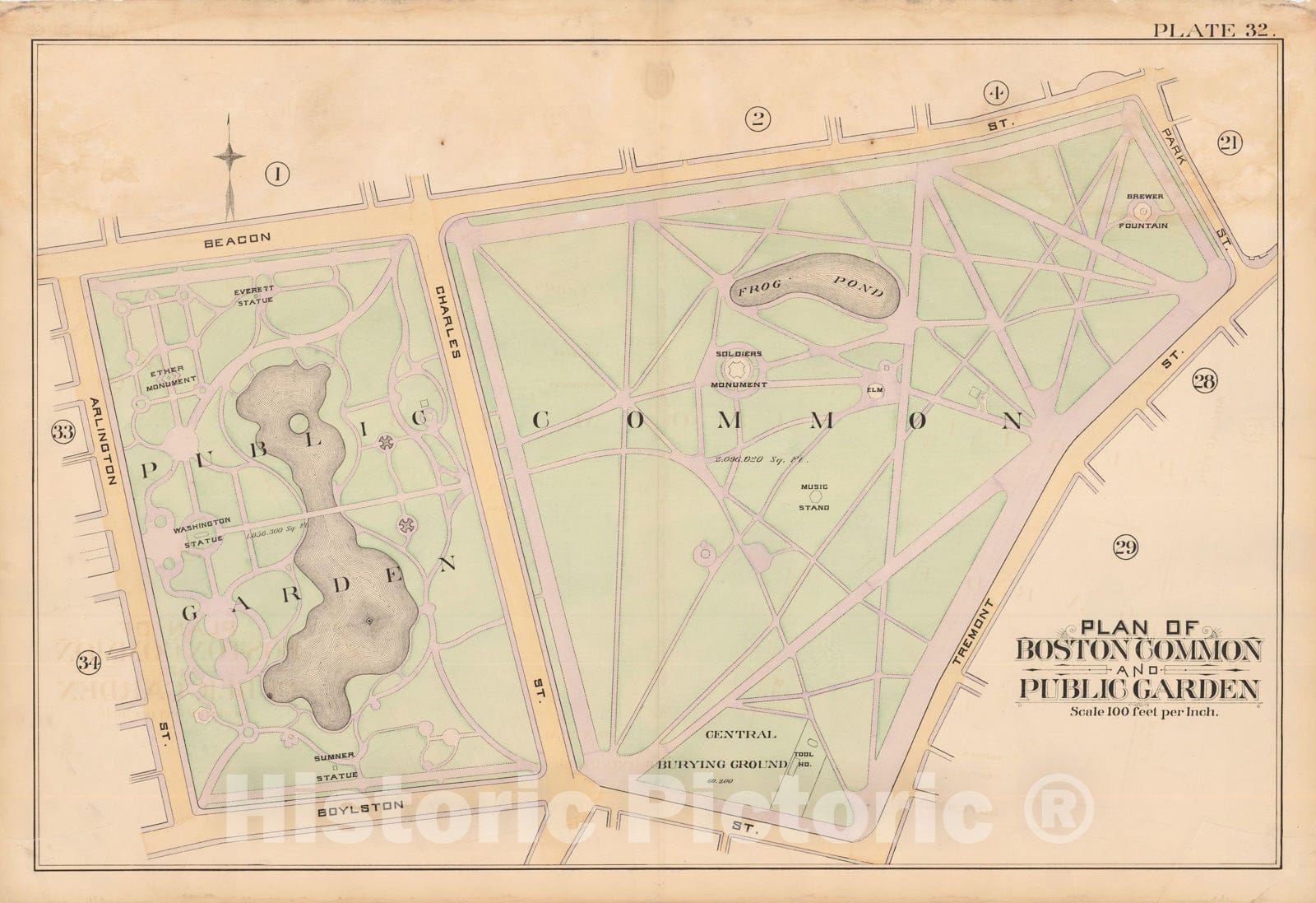 Historic Map : Atlas City of Boston, City Proper, Vol. I, Boston 1888 ...