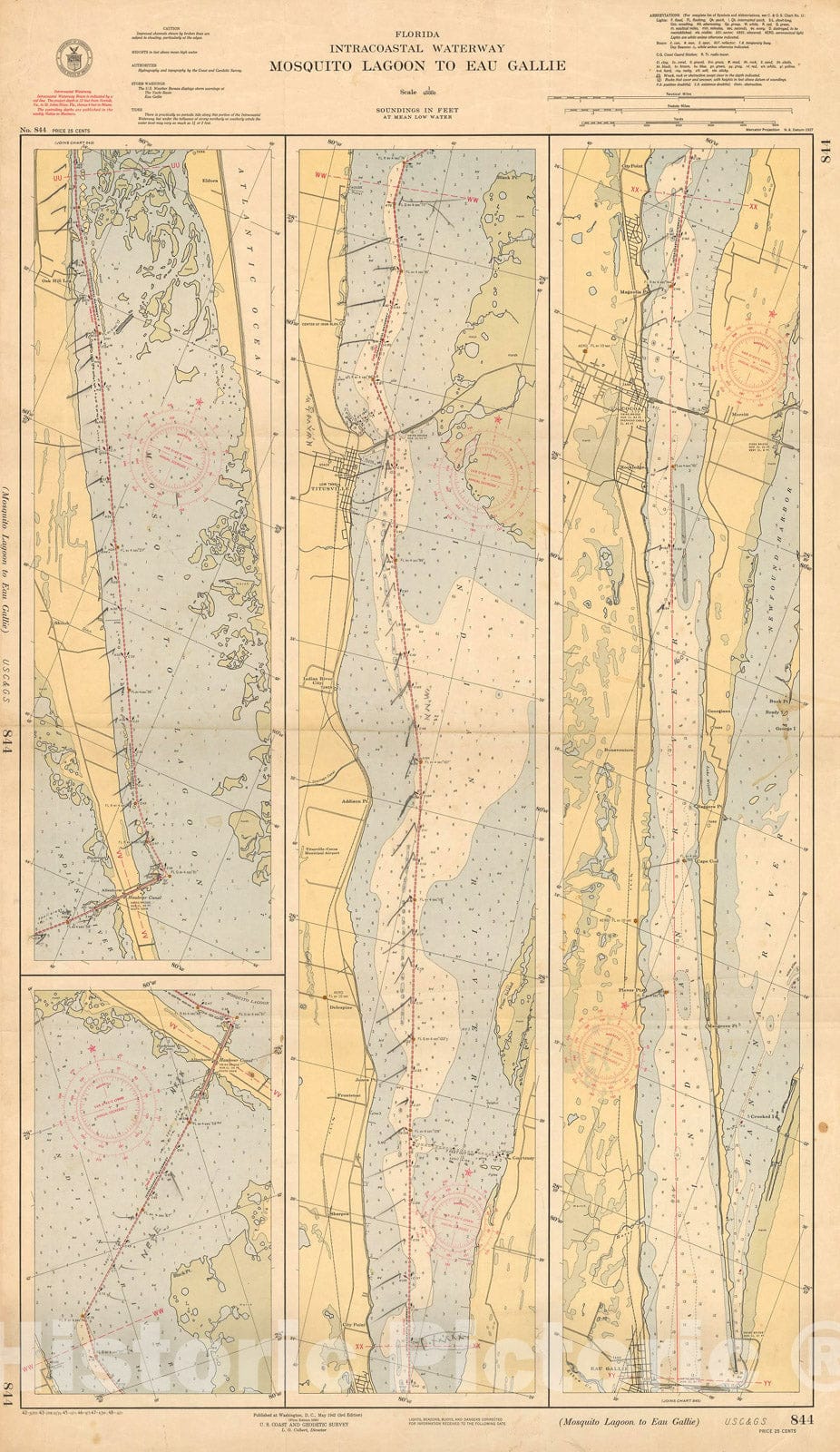 Historic Map : Coastal Charts - Florida Intracoastal: Mosquito Lagn to ...