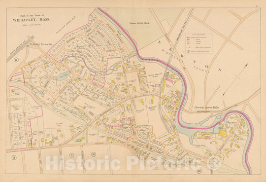 Historic Map : Atlas of Wellesley, Wellesley 1897 Plate 001 , Vintage ...