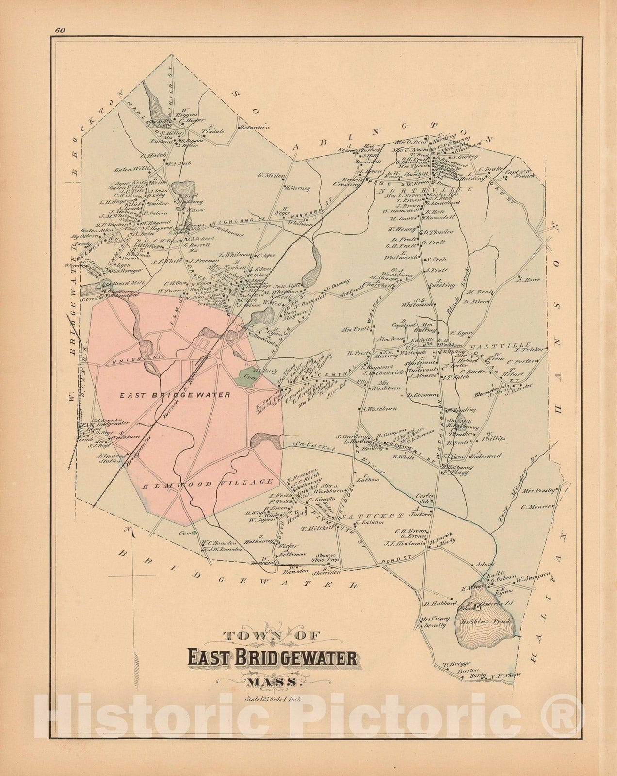 Historic Map : Atlas of Plymouth County Massachusetts, East Bridgewate ...