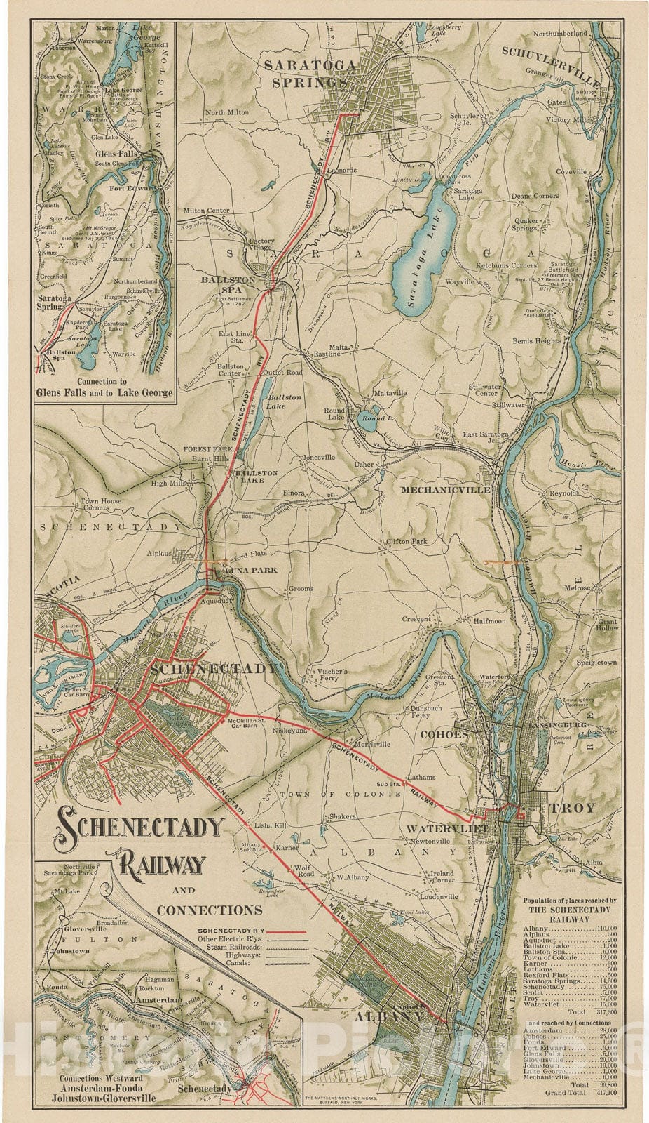 Historic Map : Schenectady Railway & Connections Transit Cartography ...
