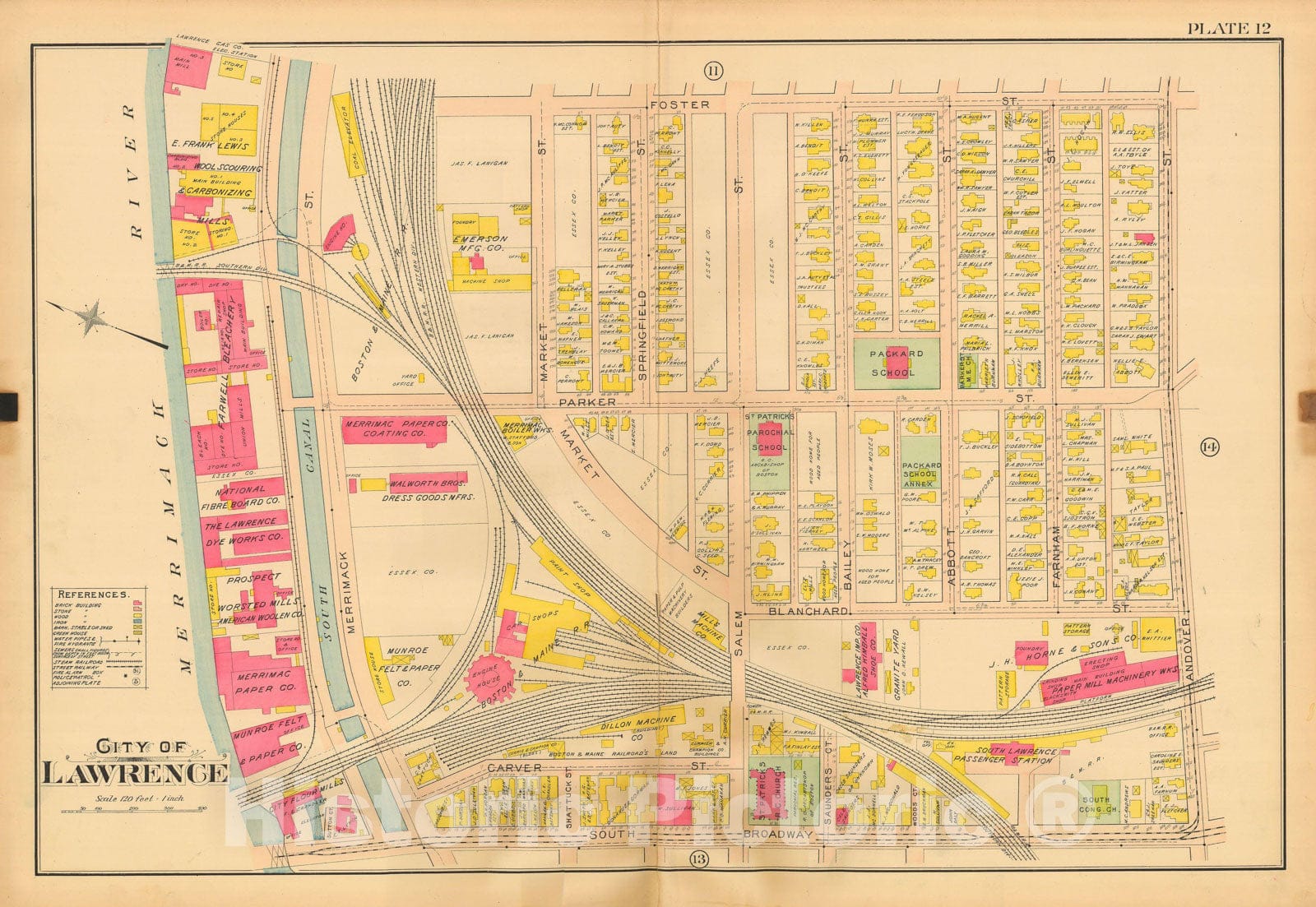 Historic Map : Atlas City of Lawrence and the Towns of Methuen, Andove ...