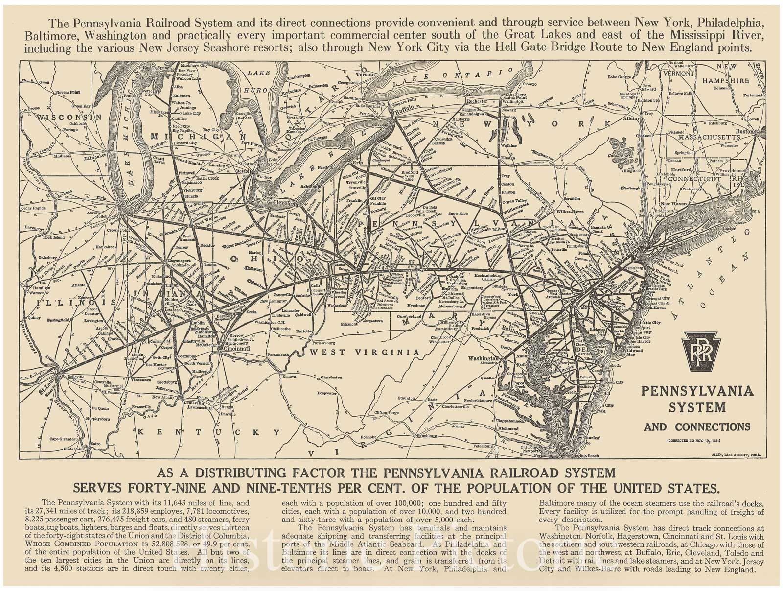 Historic Map : Atlas of Railway Traffic Maps, Pennsylvania Railroad Sy ...