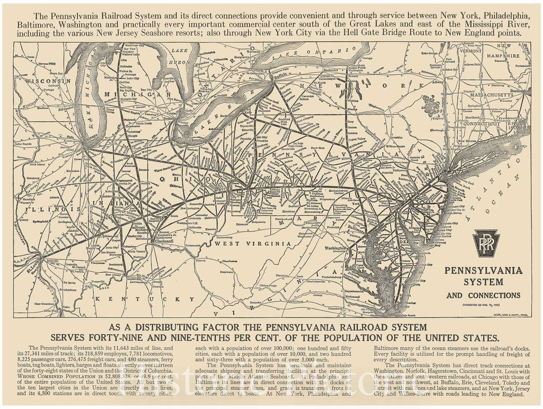Historic Map : Atlas of Railway Traffic Maps, Pennsylvania Railroad Sy ...